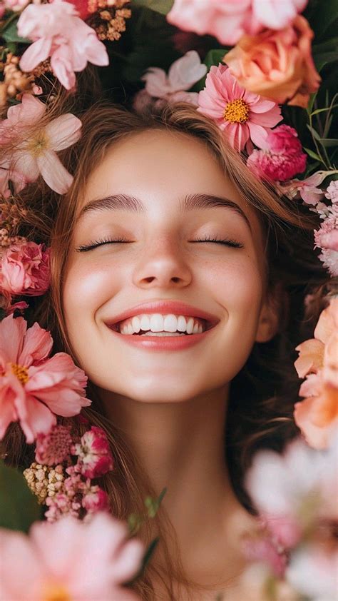 Девушка в цветах в 2025 г Цветы Блондинка Лицо