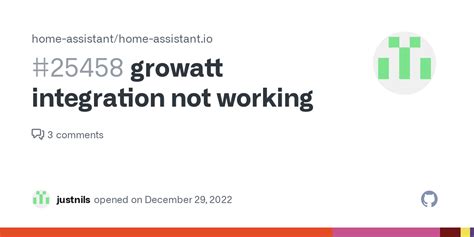 Growatt Integration Not Working · Issue 25458 · Home Assistanthome · Github