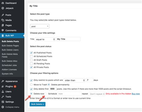 Bulk Delete Posts By Title Bulk WP