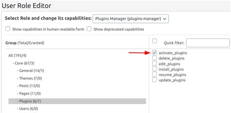 Restrict Plugins Available For Activationdeactivation User Role Editor