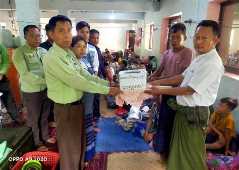 မင်းလှမြို့နယ် လွန်ကျေးရွာတွင် ရေဘေးသင့်အိမ်ထောင်စု၅၂စုအား မြို့နယ