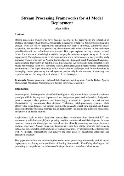 pdf stream processing frameworks for ai model deployment