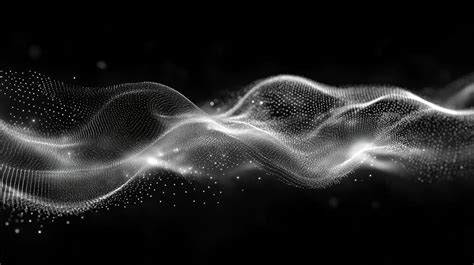 Abstract Wave Patterns In Monochrome Featuring Smooth Flowing Shapes With Subtle Light Effects