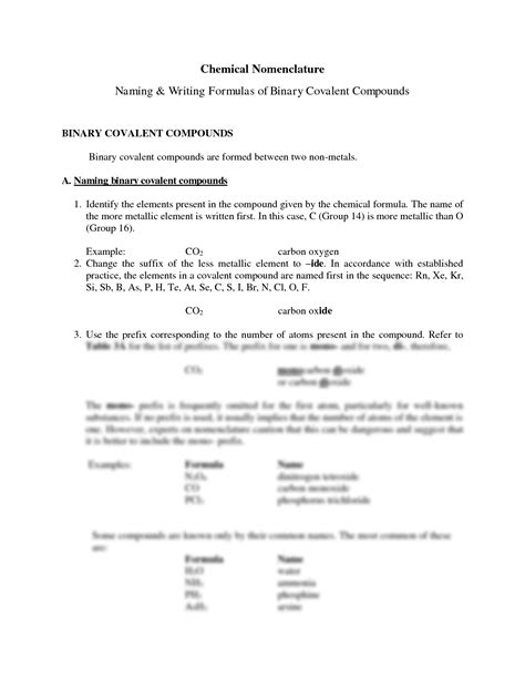 SOLUTION Naming Binary Covalent Compounds Nomenclature Studypool