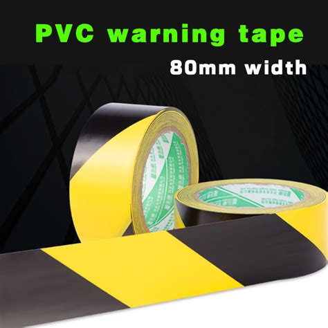 Pvc Warning Tape Width 80 Mm 33 Mroll Black And Yellow Zebra Line