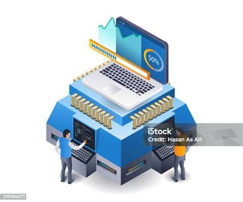 서버 데이터 분석 센터 호스팅 인포 그래픽 평면 아이소 메트릭 3d 그림 0명에 대한 스톡 벡터 아트 및 기타 이미지 0명 3차원 형태 개념 Istock