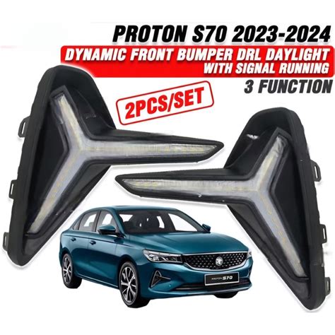 Proton S70 Front Bumper Drl Led Daylight Running Signal With Cover Shopee Malaysia