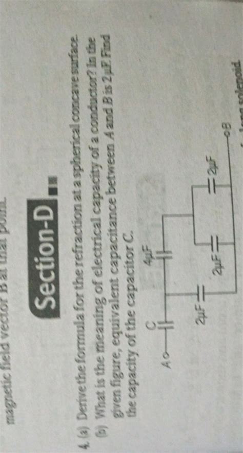 Section D A Derive The Formula For The Refraction At A Spherical Conca