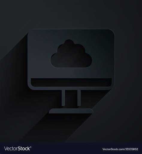 Paper Cut Cloud Technology Data Transfer Vector Image