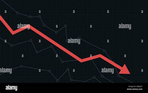 Stock Market Chart Financial Falling Line Graph Red Descending Arrow Stock Market Correction