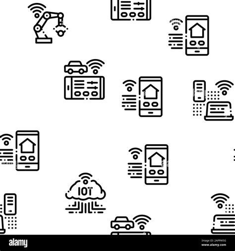 Internet Of Things Seamless Pattern Vector Stock Vector Image And Art Alamy
