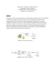 Isolation And Purification Of Caffeine From Tea Course Hero