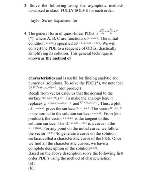 3 Solve The Following Using The Asymptotic Methods