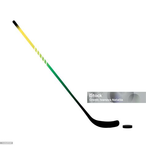 스틱과 퍽 아이스 하키 스틱 흰색 배경 벡터 일러스트레이션에서 격리 3차원 형태에 대한 스톡 벡터 아트 및 기타 이미지 3차원 형태 거친 겨울 Istock