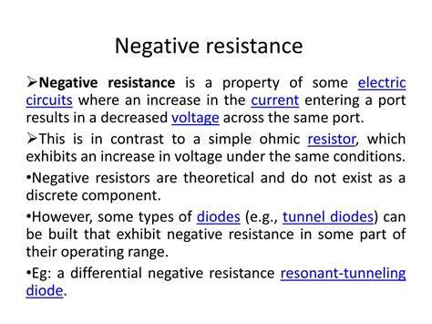 Ppt Negative Resistance Powerpoint Presentation Free Download Id 3029092