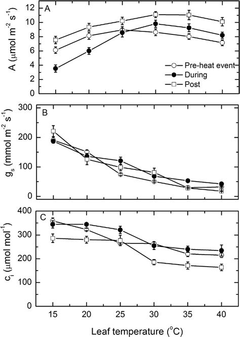 Aec Temperature Dependent Responses Of Photosynthesis A Stomatal