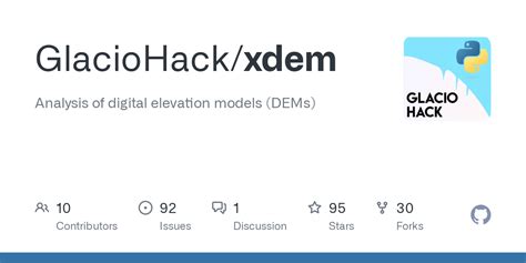Github Glaciohack Xdem Analysis Of Digital Elevation Models Dems