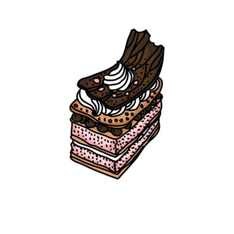 Pedazo De Pastel Aislado Sobre Fondo Blanco Lindo Postre Vector Premium