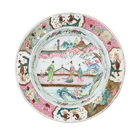 Sold Price A Large Chinese Famille Rose Basinplate Qianlong Period
