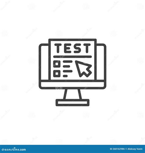 Online Testing Line Icon Stock Vector Illustration Of Online 268162986