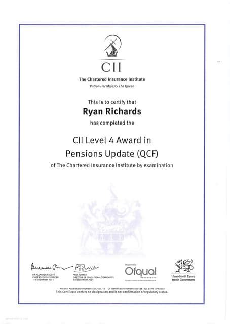 Richards R Cii Cf6 Certificate 28 03 14