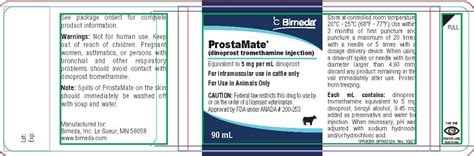 Dailymed Prostamate Sterile Dinoprost Tromethamine Injection Solution