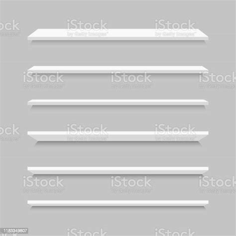 흰색 배경에 고립 된 상점회색 색상의 빈 선반 벡터 그림입니다 0명에 대한 스톡 벡터 아트 및 기타 이미지 0명 3차원