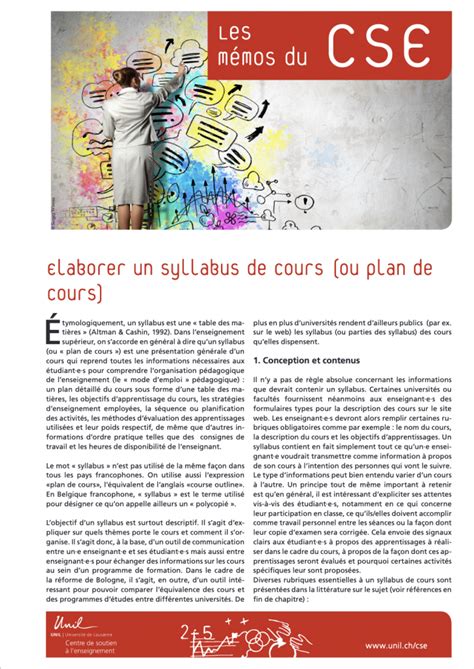 Comment élaborer Un Syllabus De Cours