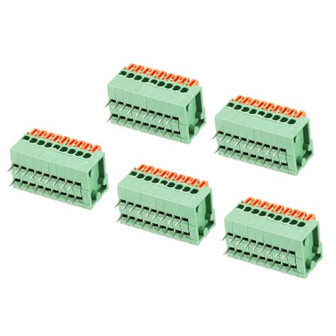 Uxcell Pcb Spring Terminal Block Connector Kf141r 150v 2a 2 54mm 9 Pin