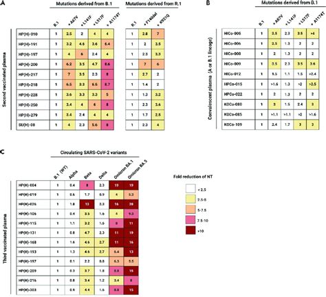 Reduction In Neutralization Titers Of Vaccinees Or Patients Against