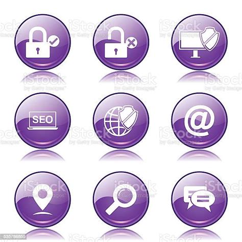 Seo 인터넷 팻말 보라색 벡터 버튼을 아이콘크기 디자인식 설정 3 2015년에 대한 스톡 벡터 아트 및 기타 이미지 2015년 검색 검색 엔진 Istock