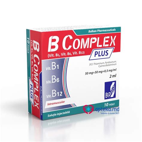 B Complex Plus Vit B1 Vit B6 Vit B12 Soluţie Injectabilă 2ml N5x2 Cumpără în Moldova