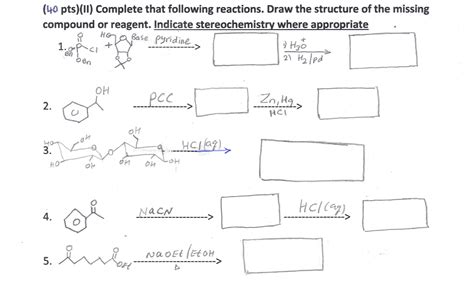 Solved Complete The Following Reactions Draw The Structure
