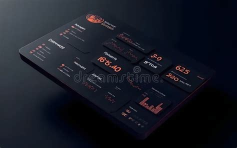 Dark Mode Dashboard Interface Stock Illustration Illustration Of