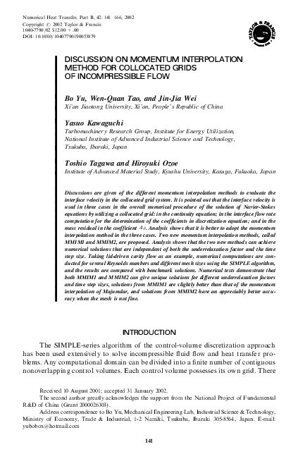 pdf discussion on momentum interpolation method for collocated grids