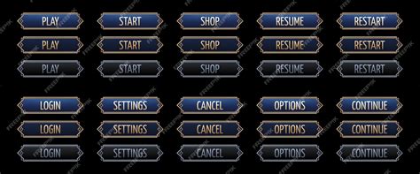 아르데코 게임 인터페이스 버튼 Ui 애니메이션 프레임 무료 벡터