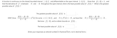 Solved A Function Is Continuous On The Closed Bounded