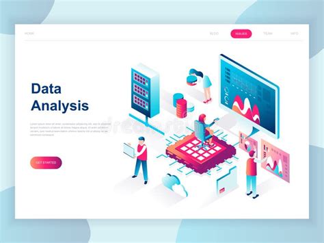 Modern Flat Design Isometric Concept Of Big Data Analysis For Banner And Website Isometric