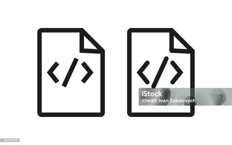 Computer Programming Script Line Icon Vector Illustration Desing Stock