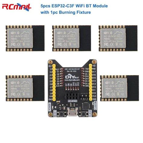 Rcmall Esp32 C3f Wifi โมดูลบีที32บิต Risc V โปรเซสเซอร์แบบแกนเดี่ยว4mb โมดูลแฟลช5ชิ้นโมดูล