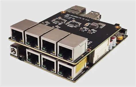 This Expansion Boards Gives Roc Rk3588 Rt 4 More Ethernet Ports For A Total Of 7 Liliputing
