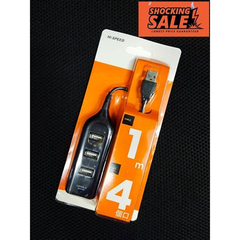 ️shocking ️ Extension 4 Port Usb Hub 2 0 High Speed Splitter Adapter With Cable Computer