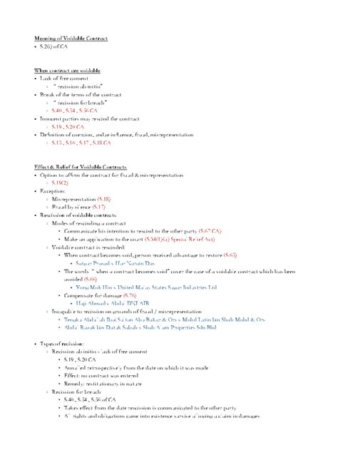 Chapter 1 Voidable Contract Meaning Of Voidable Contract Si Of Ca When Contract Are
