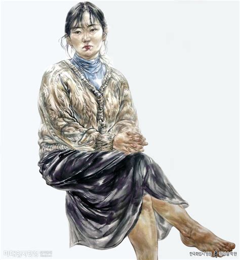[한국화]인물화 단계작 주희t 홍대 청 미술학원 미술학원 작품갤러리 실기연재