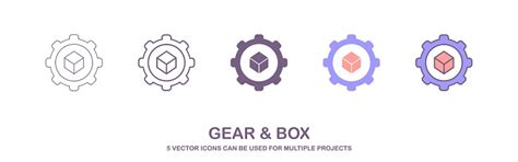 톱니바퀴 아이콘 템플릿 색상을 편집할 수 있습니다 기어 기호 벡터 기호 절연 통하고 있는 백색 배경 상자 아이콘입니다 제품 패키지 골판지 배송 소포 상자 아이콘 모음 윤곽이