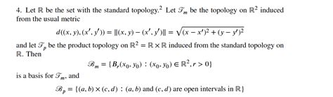 solved 4 let r be the set with the standard topology let