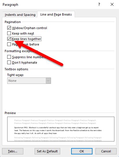 How To Prevent A Paragraph From Splitting To Two Pages In A Word Document Words Paragraph