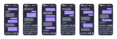 Premium Vector Messaging App Design User Interface Sms Text Frame