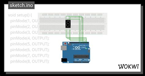 7segment Wokwi Esp32 Stm32 Arduino Simulator