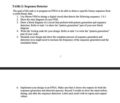Solved Task 2 Sequence Detector The Goal Of This Task Is To